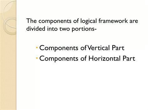 logical framework ppt