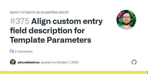 Align Custom Entry Field Description For Template Parameters Issue