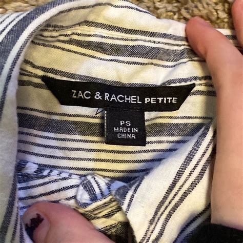 Zac Rachel Striped Gray White Short Sleeve Depop
