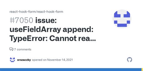 Issue UseFieldArray Append TypeError Cannot Read Properties Of
