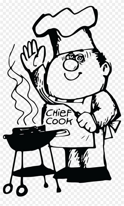 Free Clipart Of A Chef Waving At A Bbq Free Black And White Barbeque