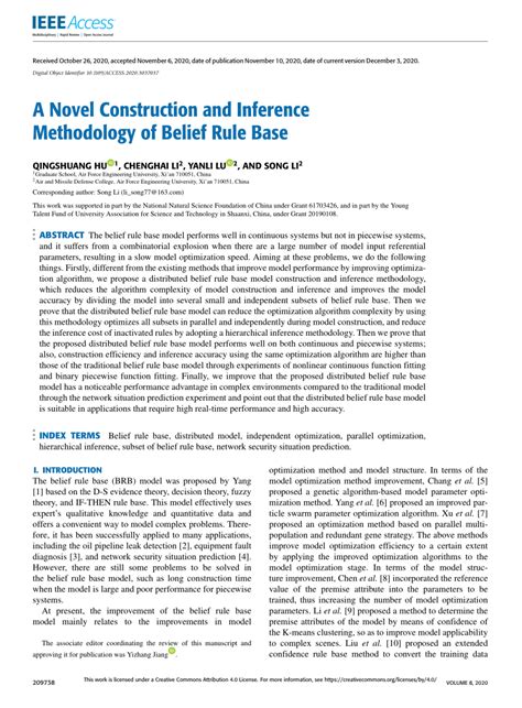 pdf a novel construction and inference methodology of belief rule base