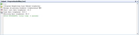 program menghitung luas dan keliling sebuah lingkaran java netbeans mini diq