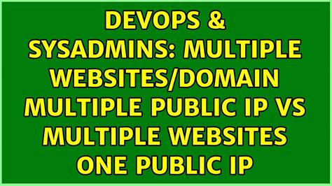 DevOps SysAdmins Multiple Websites Domain Multiple Public Ip Vs