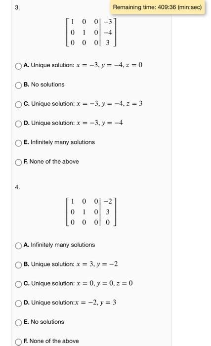 solved the reduced row echelon form of a system of linear