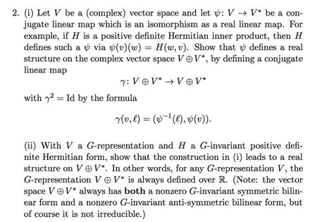2 i let v be a complex vector space and let v