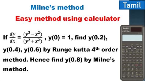 snm ma3251 milne s predictor corrector method easy method using calculator problem in