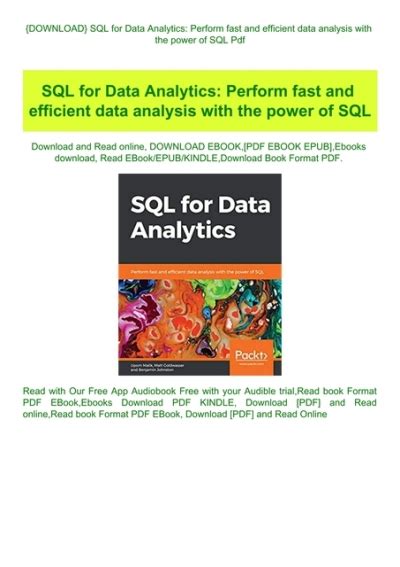 {download} sql for data analytics perform fast and efficient data analysis with the power of sql pdf