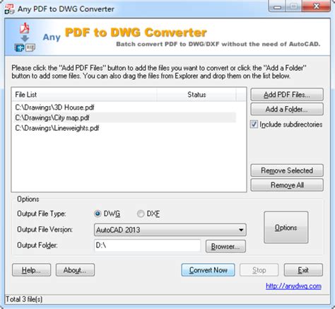 any pdf to dwg converter file extension