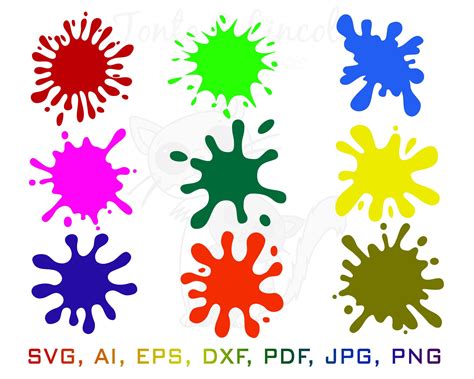 Paint Splat Svg Paint Splats Svg Bundle Ink Splats Svg Splash Svg Blobs