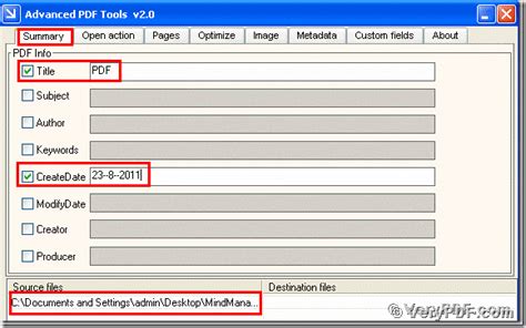 how to edit pdf title and creation date verypdf knowledge base
