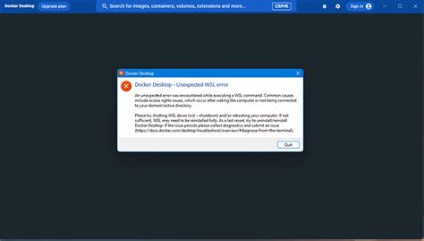 An Unexpected Error Was Encountered While Executing A WSL Command