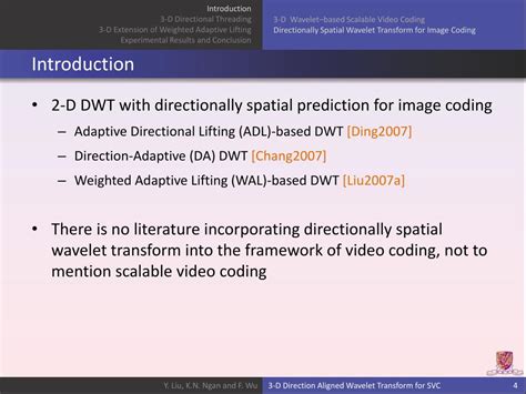 ppt 3 d direction aligned wavelet transform for scalable video coding powerpoint presentation