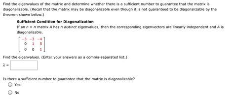 solved find the eigenvalues of the matrix and determine