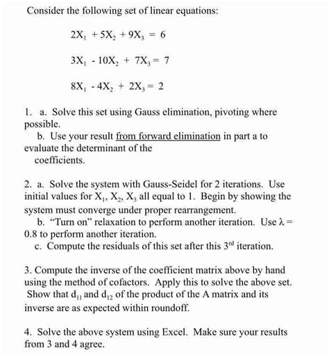 solved consider the following set of linear equations 2x