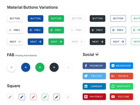 Material Design Buttons UI Figma Templates Material Design Design