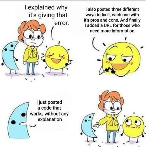 me choosing stack overflow answers r programmerhumor