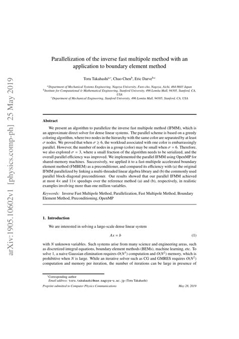 pdf parallelization of the inverse fast multipole method with an application to boundary