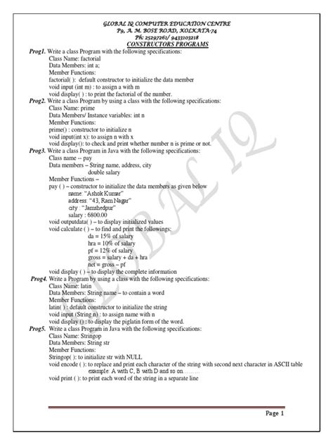 constructors programs pdf constructor object oriented programming programming