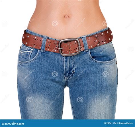 Slim Naked Girl In Jeans Stock Photo Image Of Effect 29841184