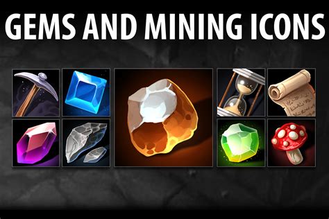 Gems And Mining Icons 2D Icons Unity Asset Store