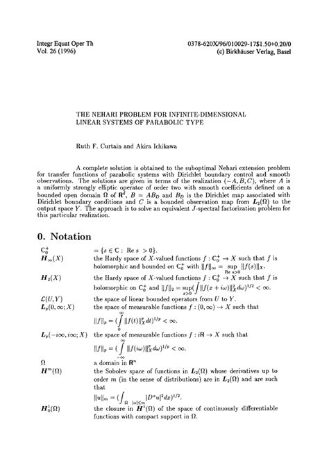 pdf the nehari problem for infinite dimensional linear systems of parabolic type