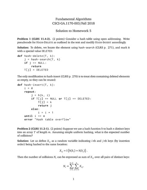 hw05solution fundamental algorithms csci ga 003 fall 2018 solution to homework 5 problem 1
