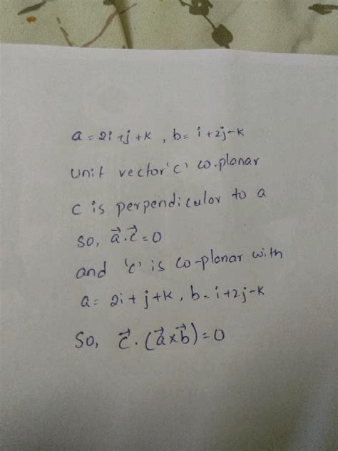 find a unit vector perpendicular to each of the vectors 2vec a vec b and vec a 2vec b