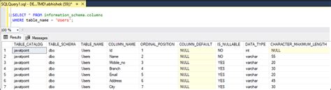 Describe Table Structure In Sql Server