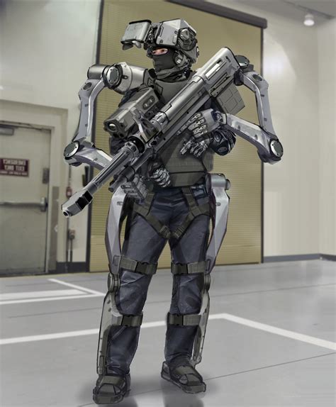 Artstation Guard With Exoskeletons Davit New Technology Gadgets Tactical Armor