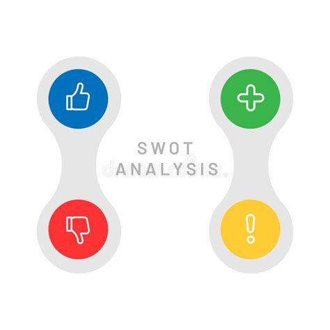 Four Colorful Elements Concept Of SWOT Analysis Template Stock Vector