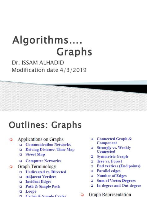 algo mod6 graphs pdf vertex graph theory graph theory