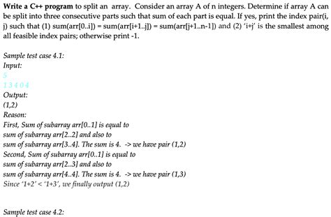 solved write c program split array consider array n integers determine split three