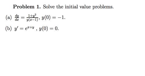 solved simple ivp problem 1 solve the initial value