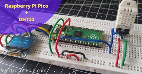 raspberry pi pico dht22 am2302 interfacing tutorial temperature and humidity on oled display