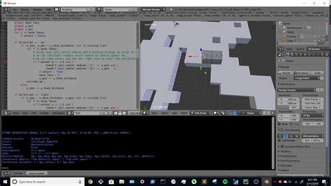 3d procedural level generator in blender using a random walk algorithm and extrusion via python