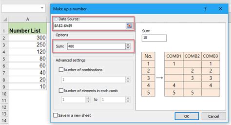 How To Find All Combinations That Equal A Given Sum In Excel