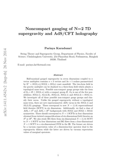 pdf noncompact gauging of n 2 7d supergravity and ads cft holography