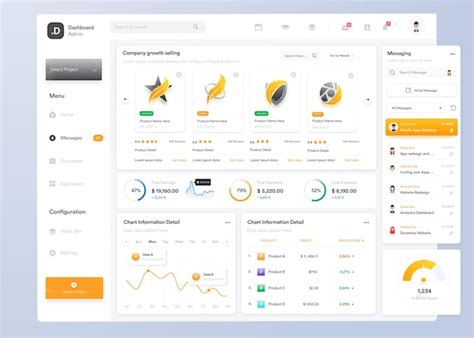 Premium Vector Ui Ux Infographic Dashboard Ui Design With Graphs