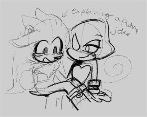 11214 Safe Artistbl00doodle Espio The Chameleon Silver The Hedgehog Blushing Cute Duo