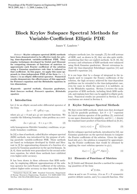pdf block krylov subspace spectral methods for variable coefficient elliptic pde