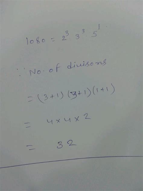 i { 3 } 10 find the number of positive divisors of 1080 given number is 10 0 2