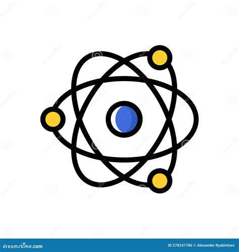 Atom Line Colourful Vector Icon Nuclear Energy Concept Icon Physics