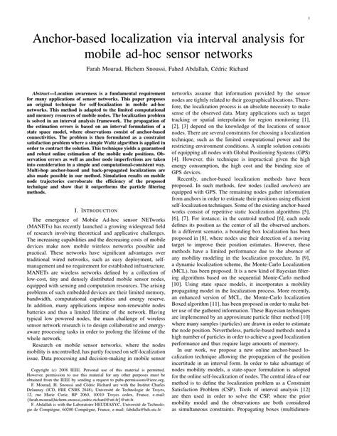 pdf anchor based localization via interval analysis for mobile ad hoc sensor networks