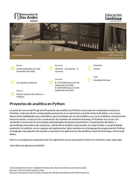 proyectos de analítica en python pdf aprendizaje automático python lenguaje de programación