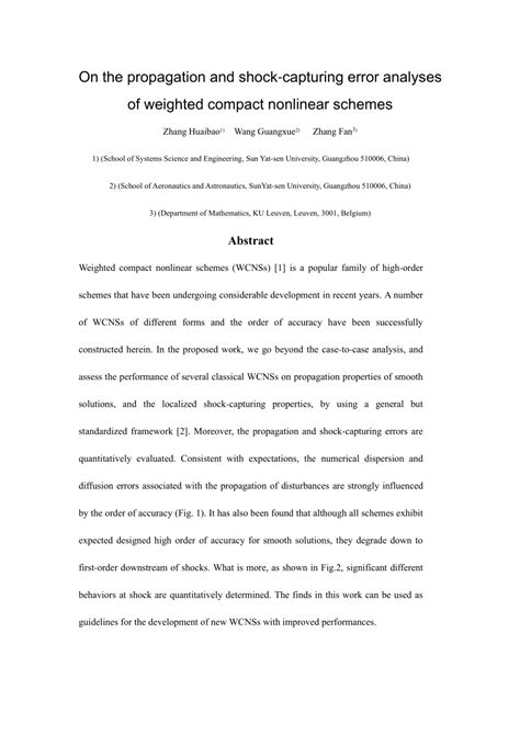 pdf on the propagation and shock capturing error analyses of weighted compact nonlinear schemes