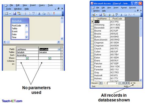 teach ict as level ict ocr exam board simple queries complex queries static parameter
