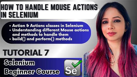 How To Handle Mouse Actions In Selenium Action Actions Class In