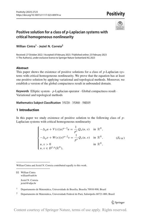 positive solution for a class of p laplacian systems with critical homogeneous nonlinearity