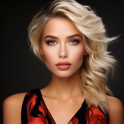 Premium Photo Beautiful Blue Eyes Blonde Model